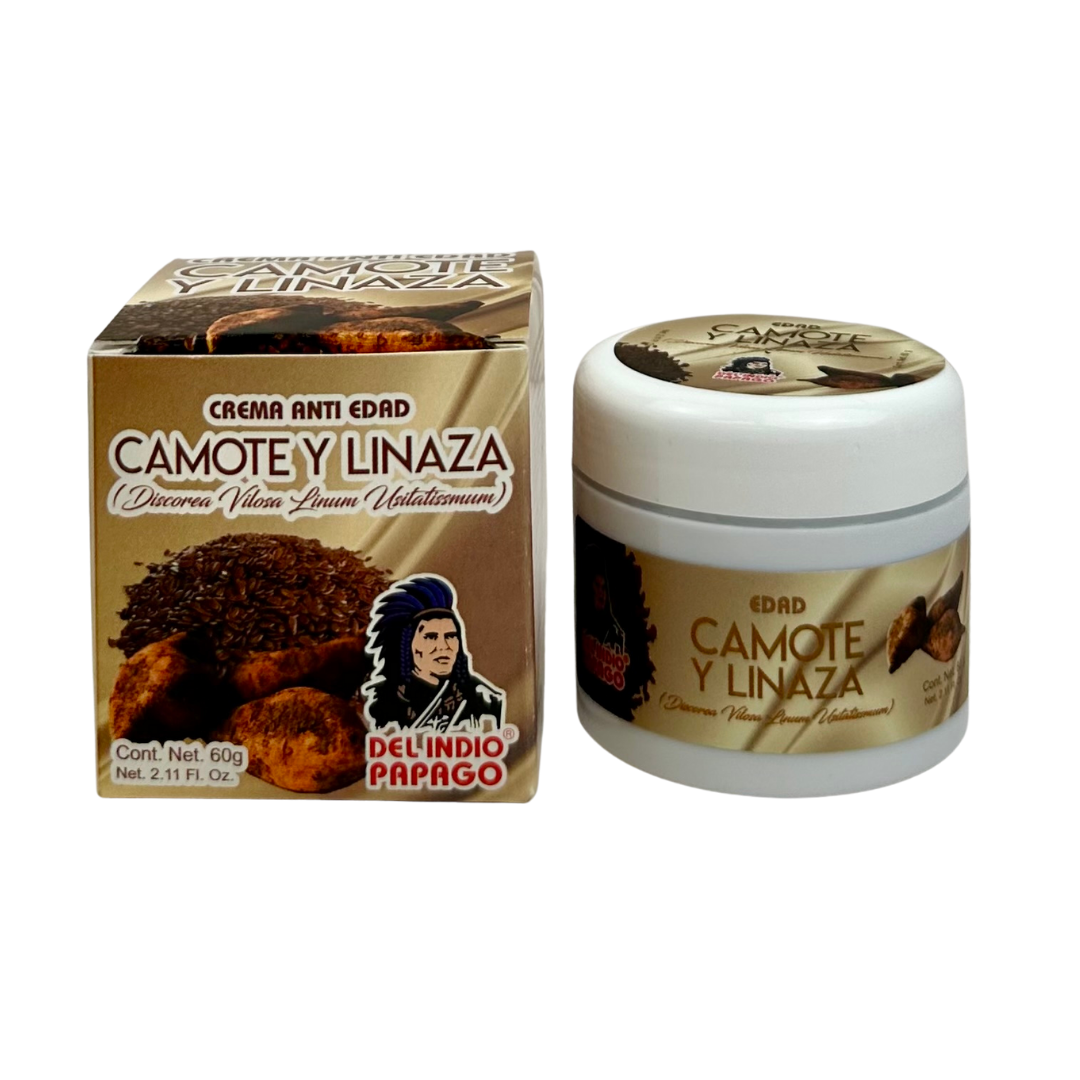 Del Indio Papago Crema Anti Edad de Camote y Linaza 60g – J Cosmetics Sac