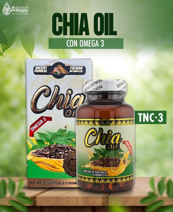 TNC-3 Chia Aceite y Omega 3 Cont. 90 Grageas – J Cosmetics Sac
